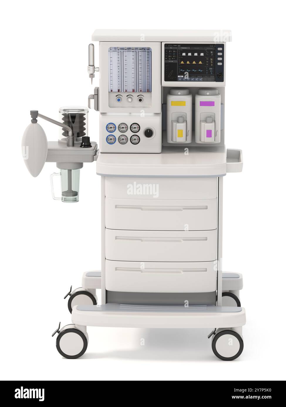 Anaesthetic machine isolated on white background. 3D illustration Stock ...