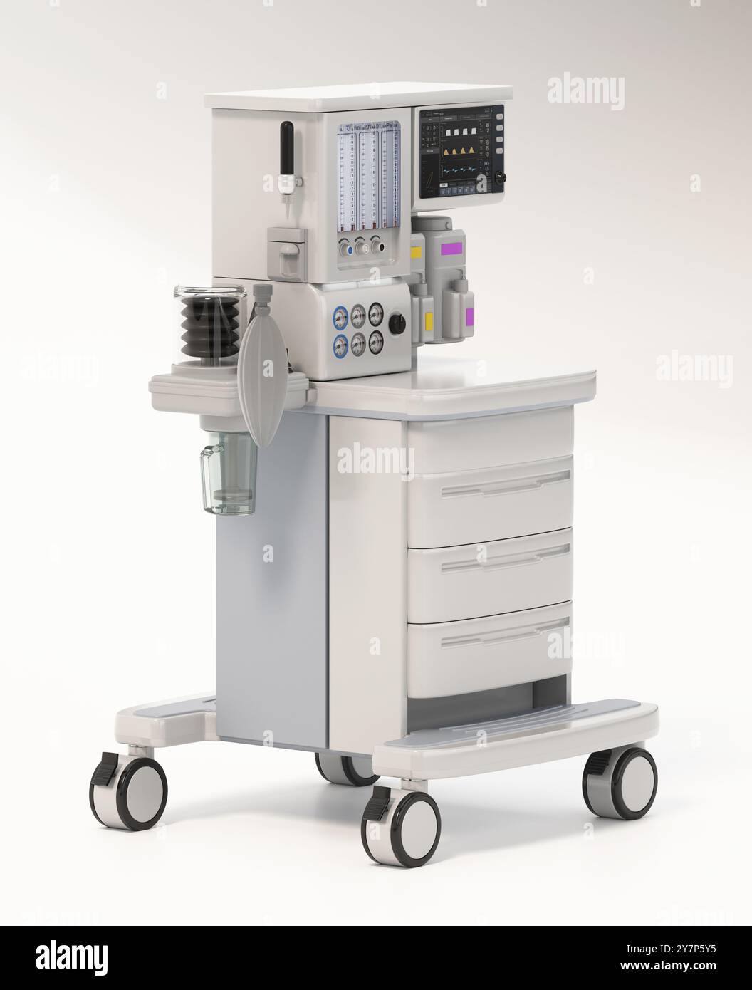 Anaesthetic machine isolated on white background. 3D illustration Stock ...