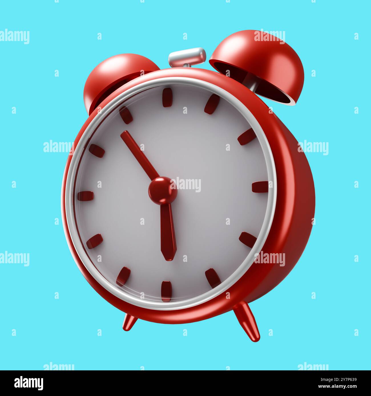 Realistic 3D alarm clock. see minimal time design concept. 3D alarm clock to view the hour and ...