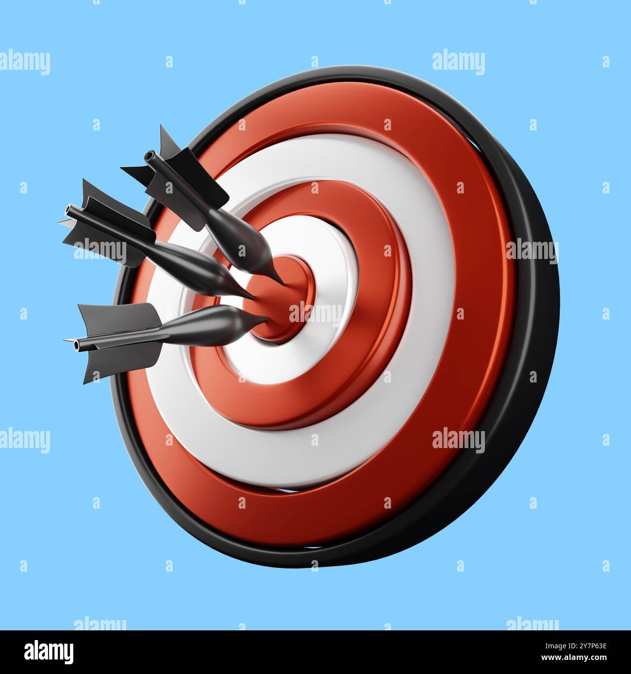 Realistic 3d icon of target with dart. 3d illustration for finance and ...