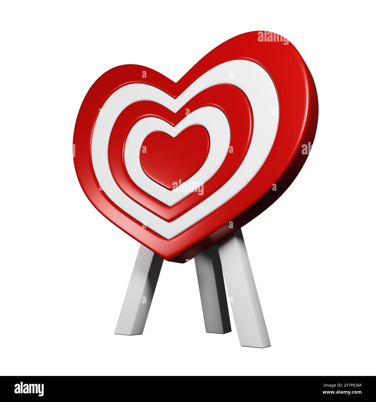 Heart shaped target. Heart dartboard. 3D rendering illustration Stock ...