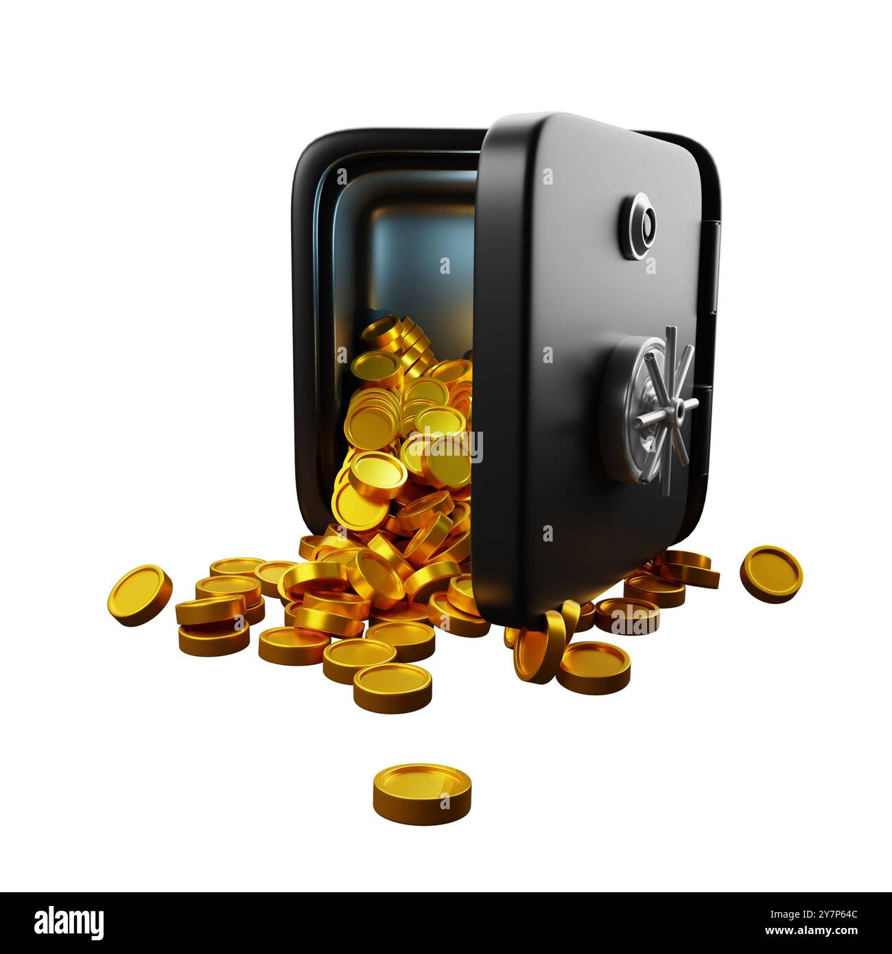 Realistic 3D safe. Safe investment. Isolated on white. Bank vault ...