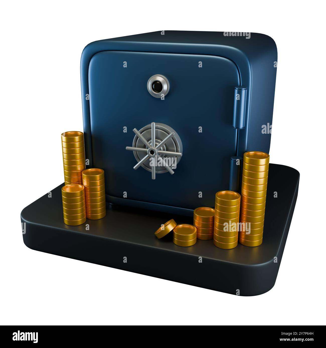 Realistic 3D safe. Safe investment. Isolated on white. Bank vault ...