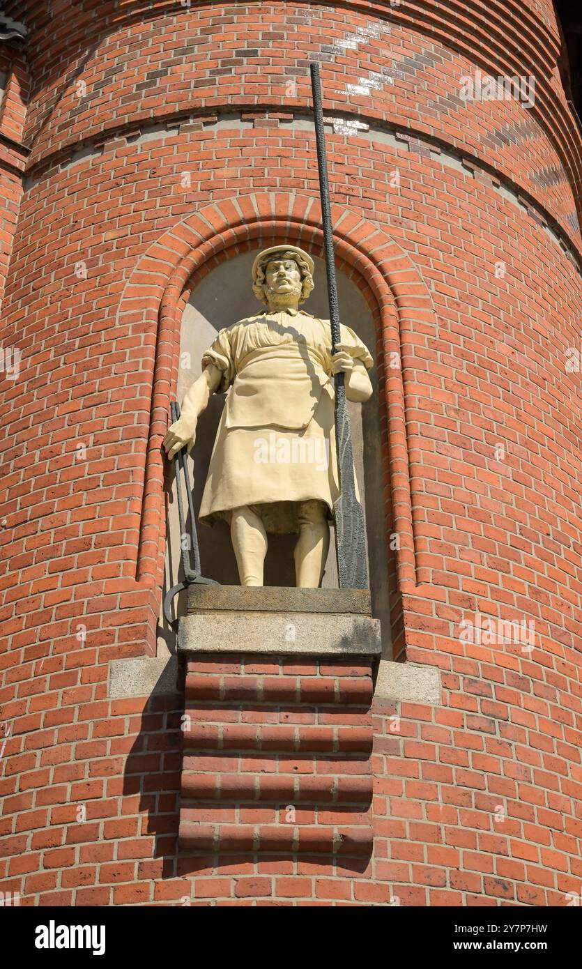 Statue blacksmith, steelmaker, Borsigtor, Tegel, Reinickendorf, Berlin ...