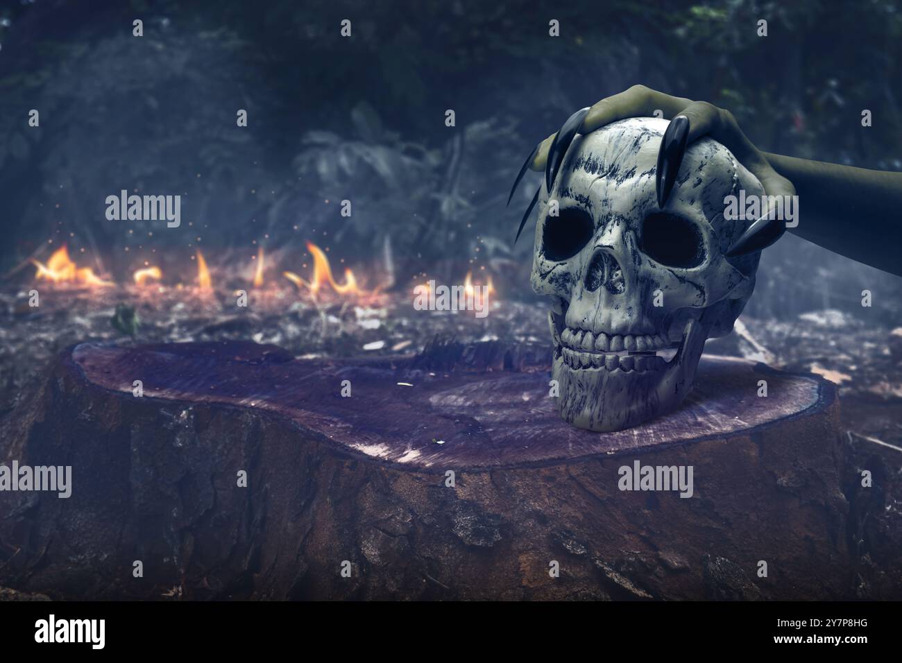 Halloween spooky green smoke on hi-res stock photography and images - Alamy