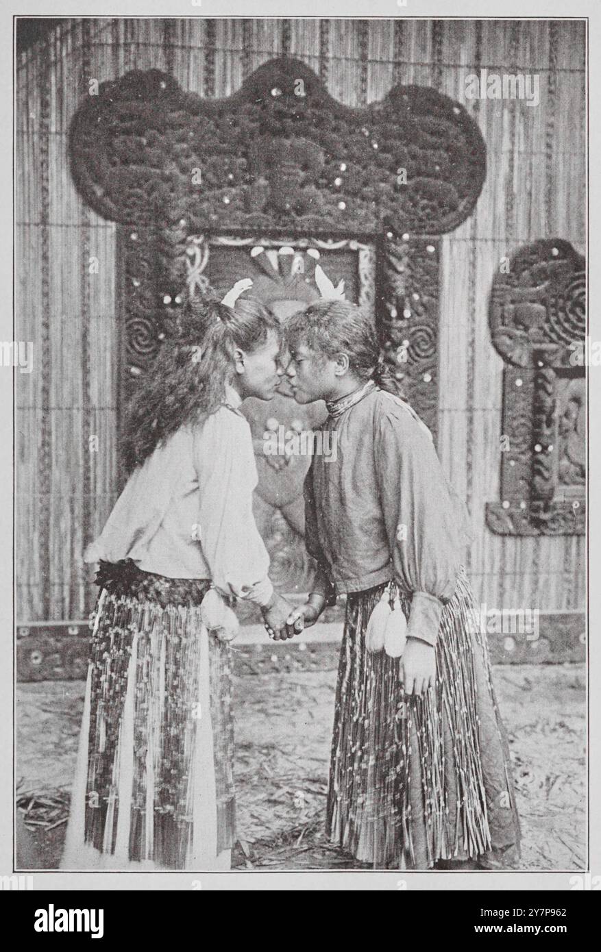 Maori Hongi. Vintage New Zealand Archive Photograph circa 1910s Stock ...