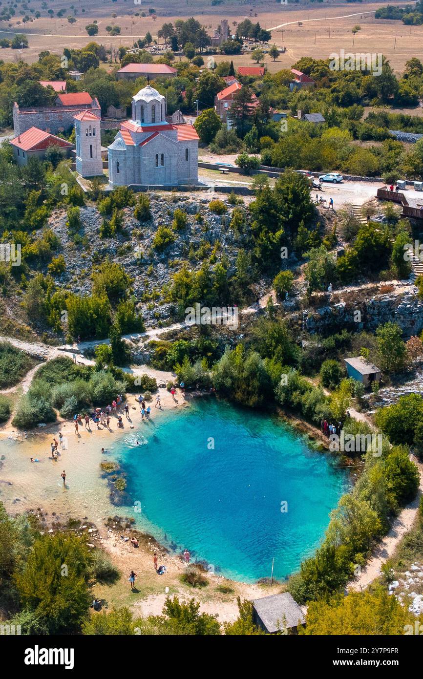 Knin, Hrvatska. 24th Sep, 2024. Drone image of the biggest spring of ...