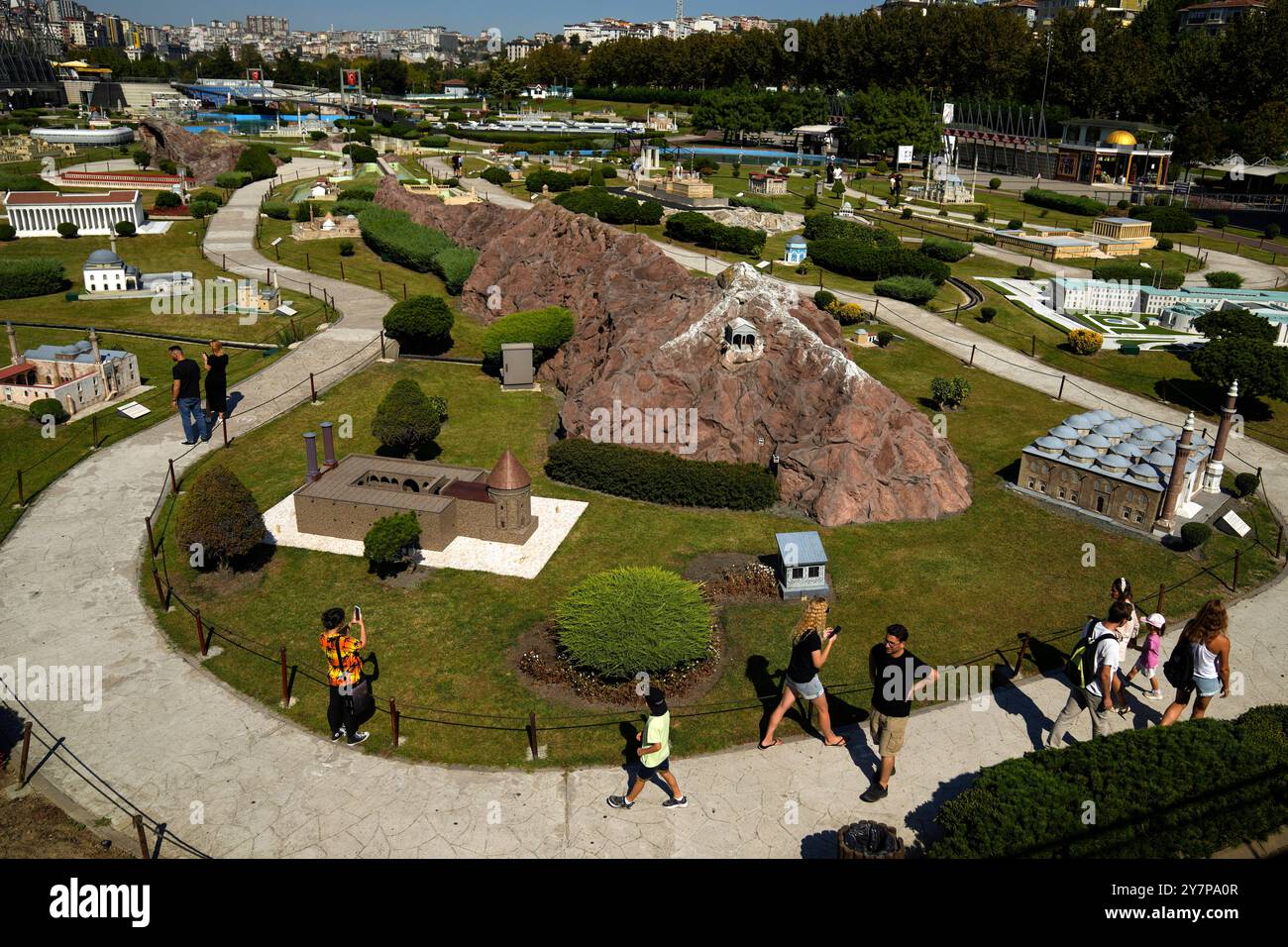 Tourists walk around miniature versions of Turkey's most famous ...