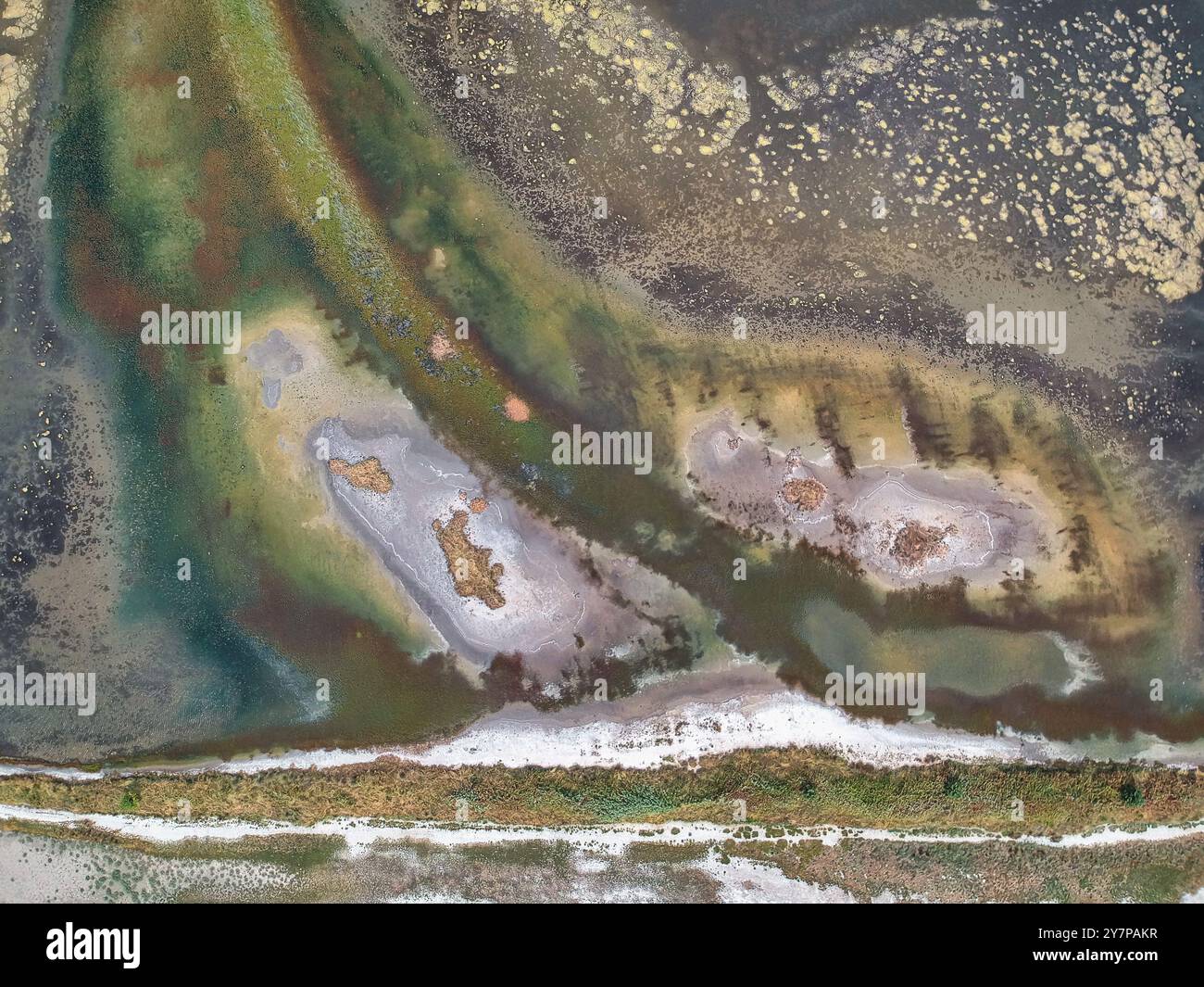 Ulcinj Salina nature park and salt flats in southern Montenegro Stock ...