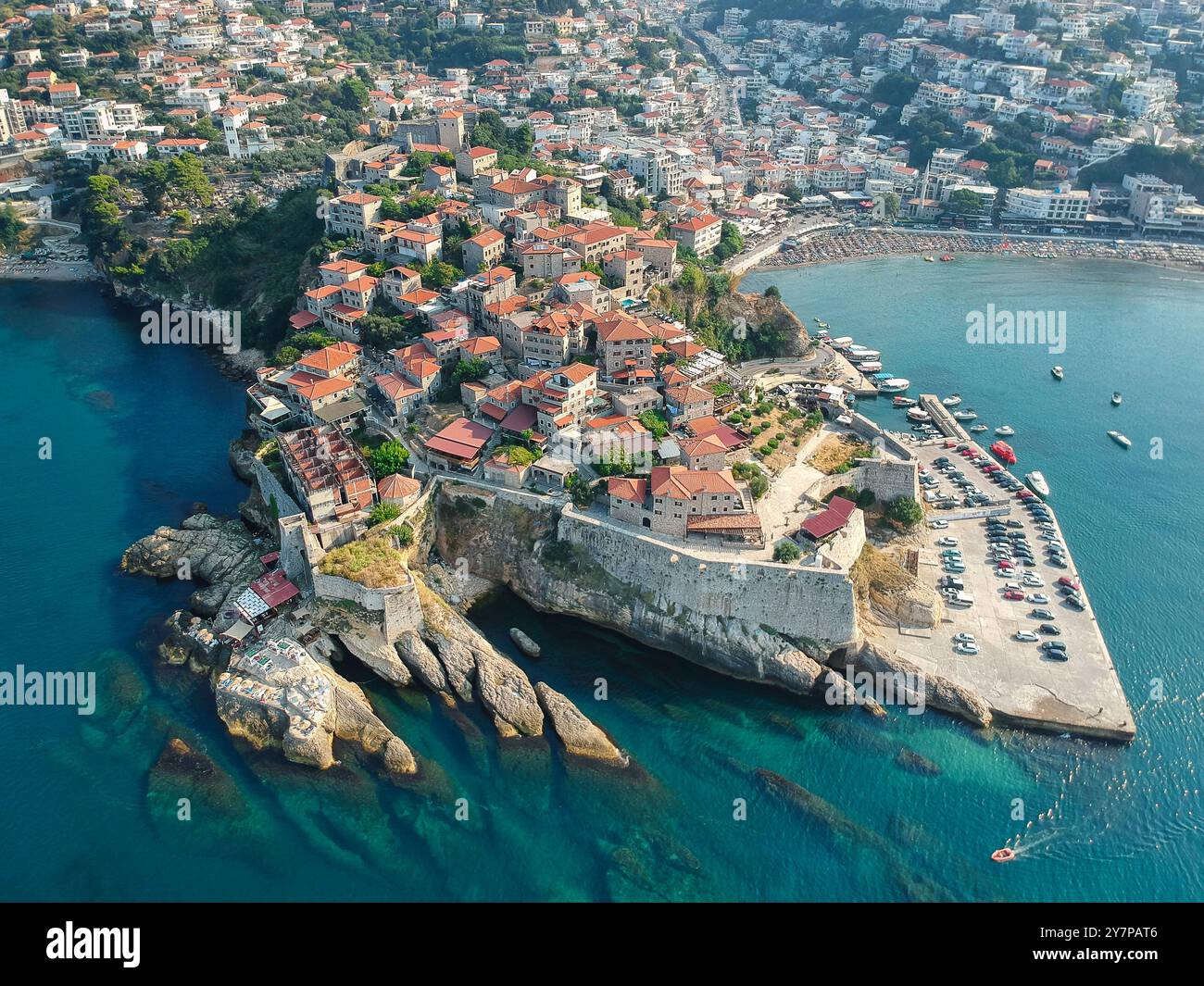 Aerial view on Ulcinj Castle, Montenegro Stock Photo - Alamy