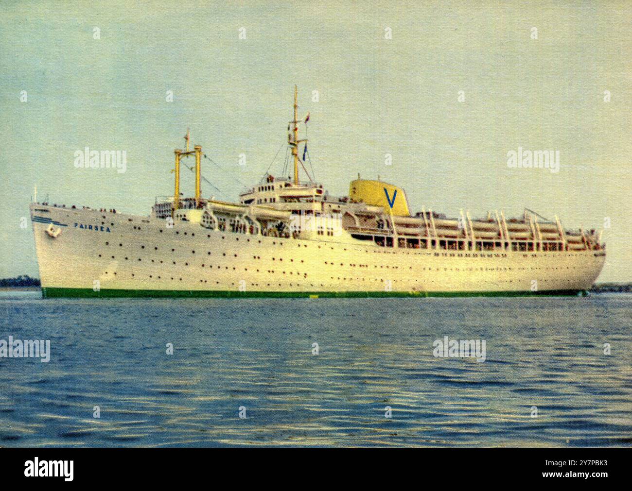 The liner MV Fairsea operated by Sitmar Line pictured in 1957 after a ...