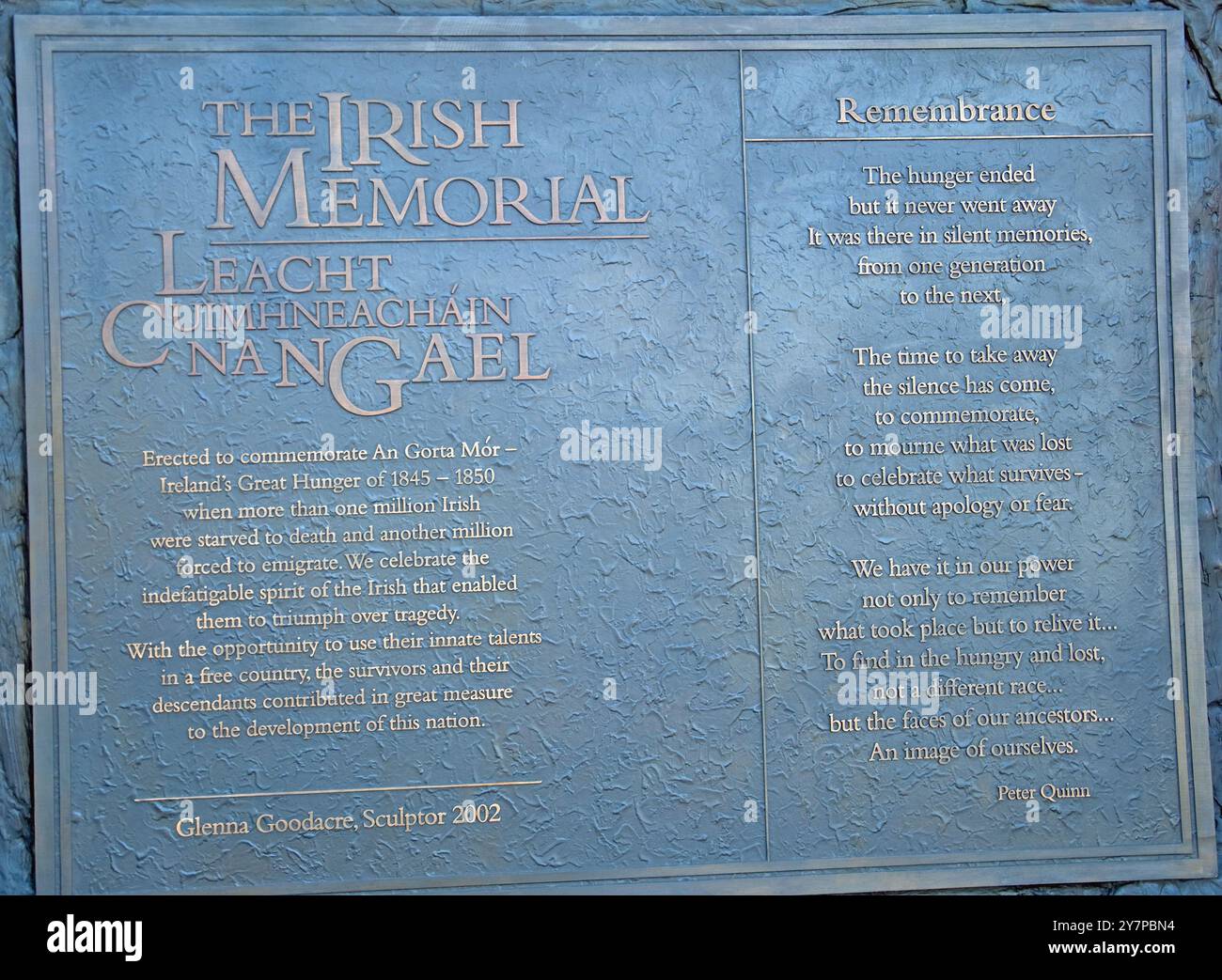 Memorial to the Irish Immigrants, Philadelphia, Pennsylvania, USA Stock ...