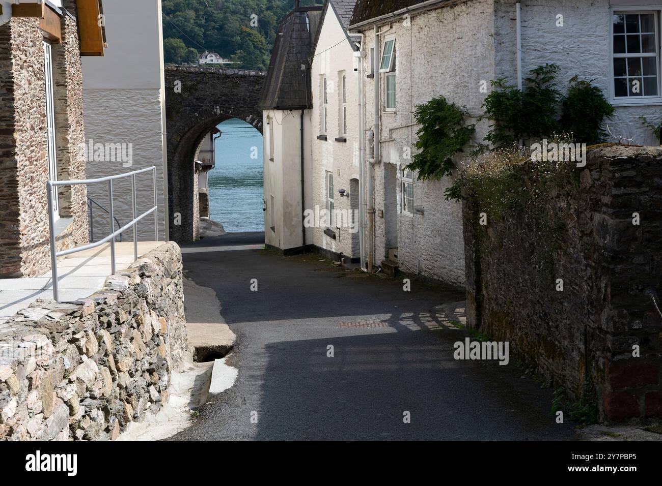 Looking Along Warfleet Creek Road &Cottages to River Dart View Beneath ...