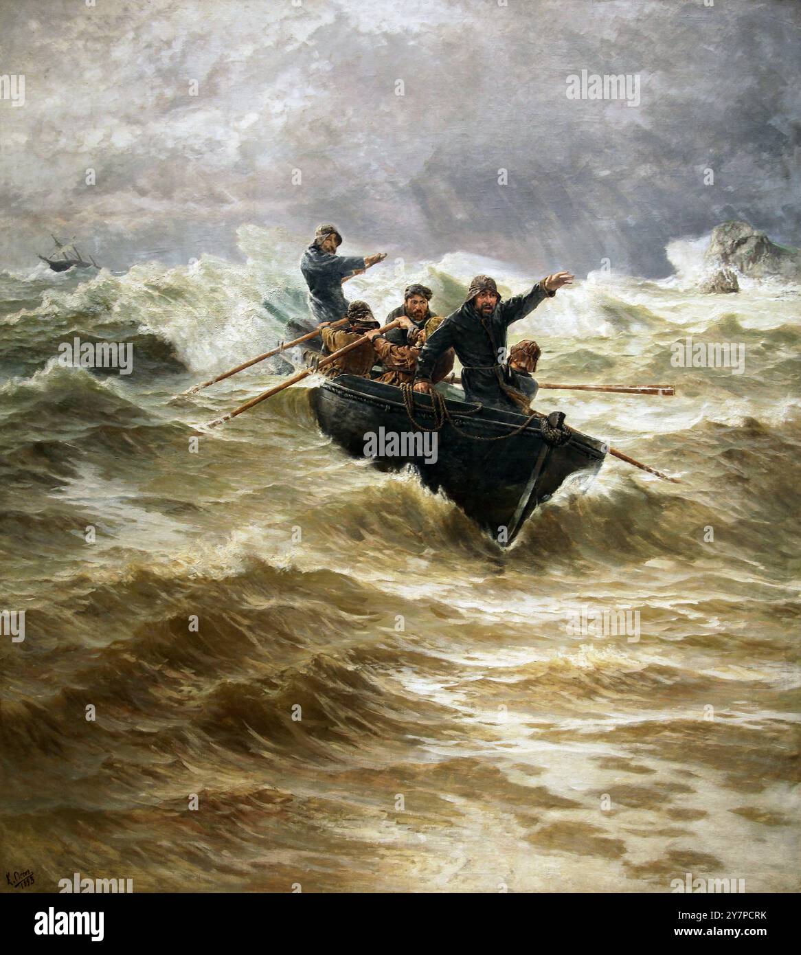Shipwreck / The Final Wave (1893) by spanish painter Emilio Ocón y ...