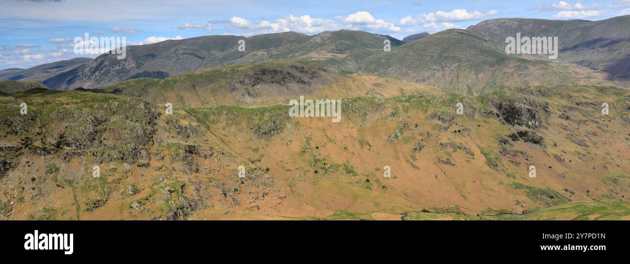 View over the Wythburn fells to the Helvellyn range, from Tarn Crag ...