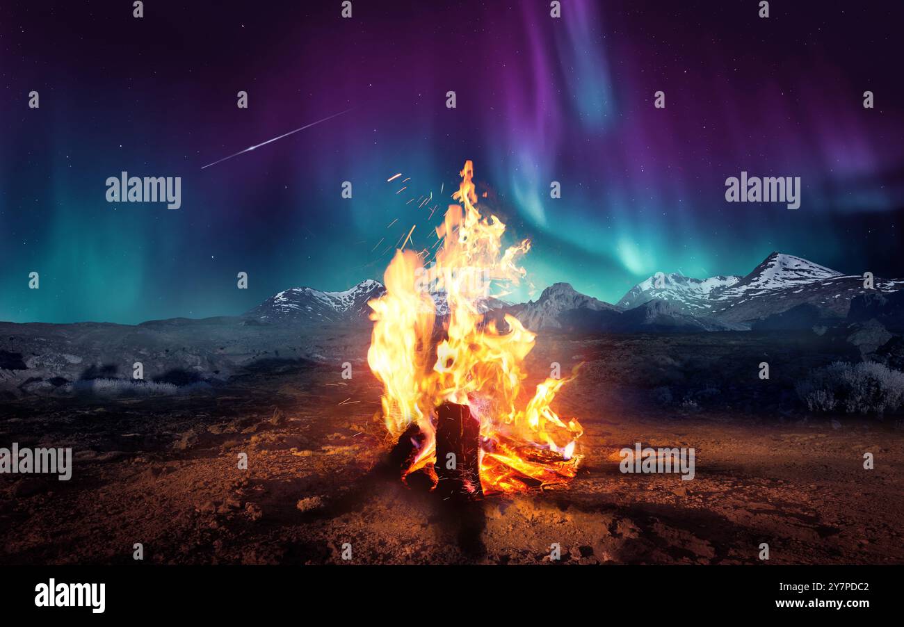 A cosy Camp Fire And the Northern Lights Camping Adventure holiday ...