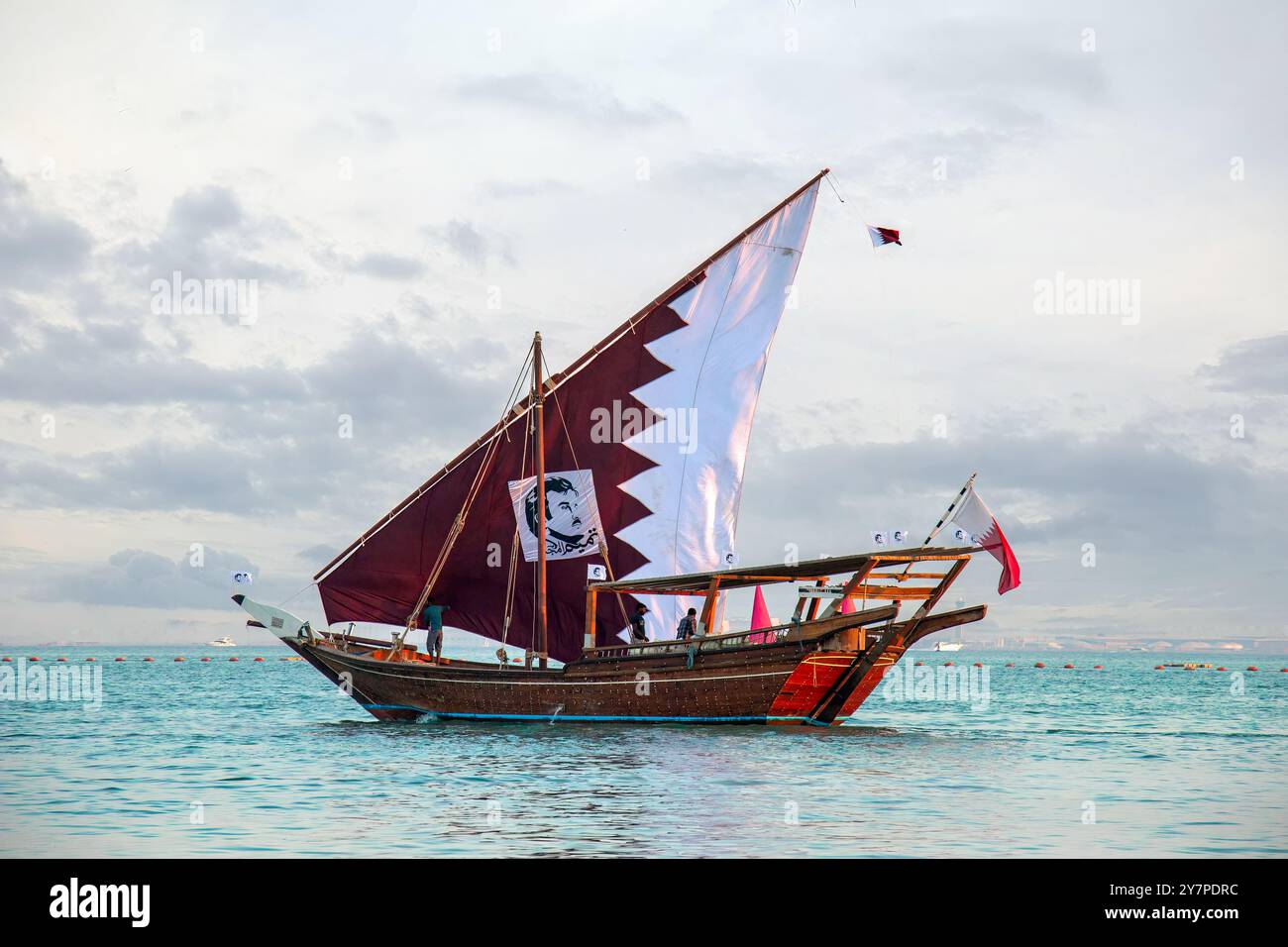 Dhow wooden boat. Arabian Traditional fisherman life Katara Traditional ...