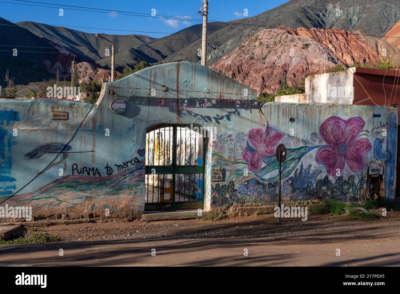 Wall art mural around the gate of the Santa Rosa Athletic Club in ...