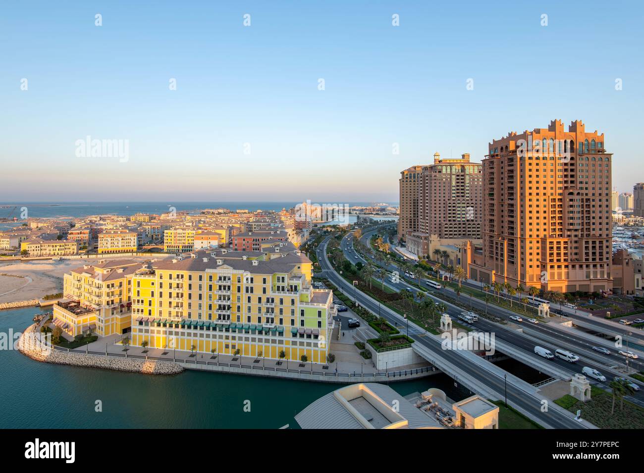 The Qanat Quartier on the Pearl in Doha, Qatar Stock Photo - Alamy