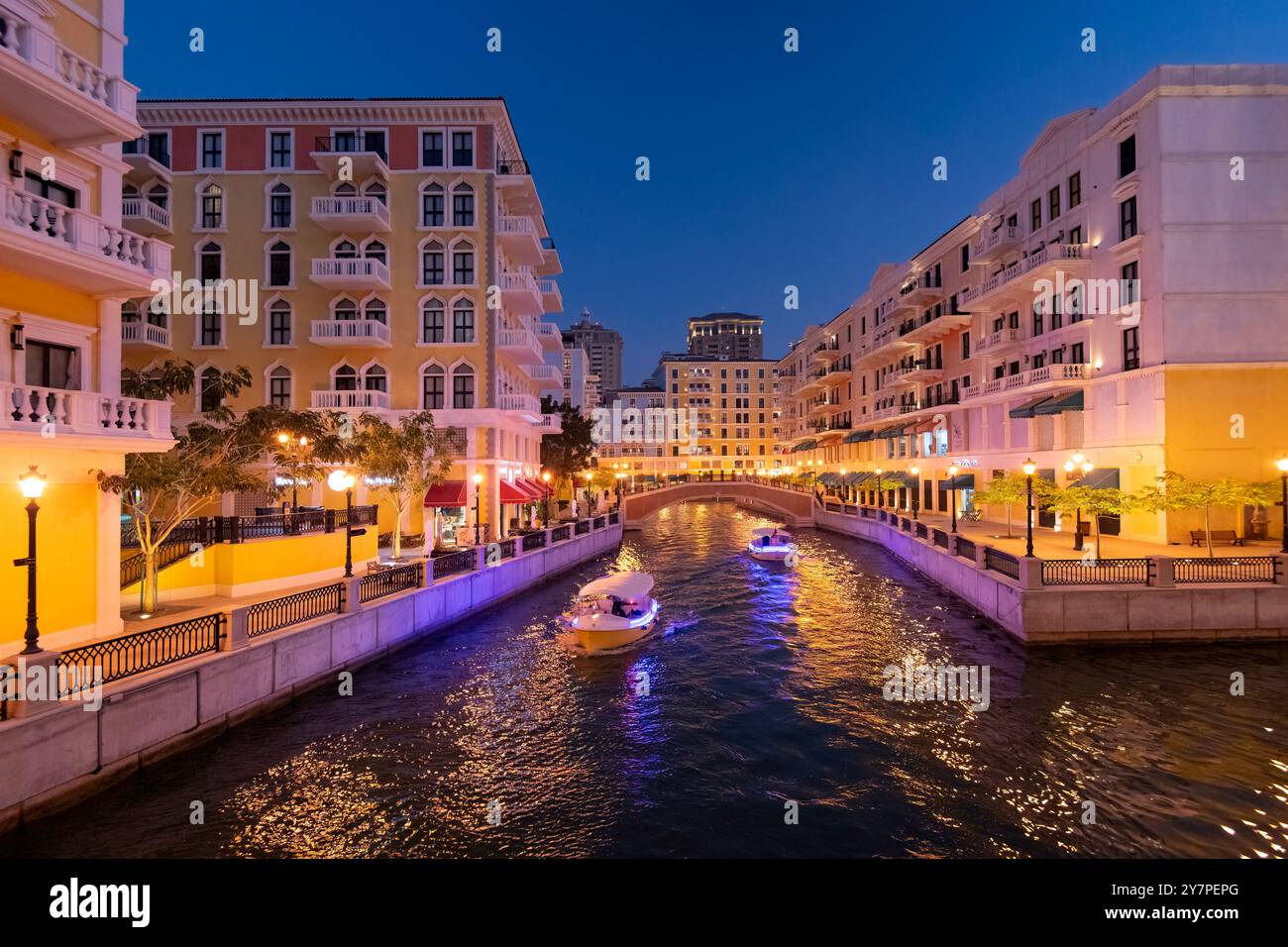 The Qanat Quartier on the Pearl in Doha, Qatar Stock Photo - Alamy