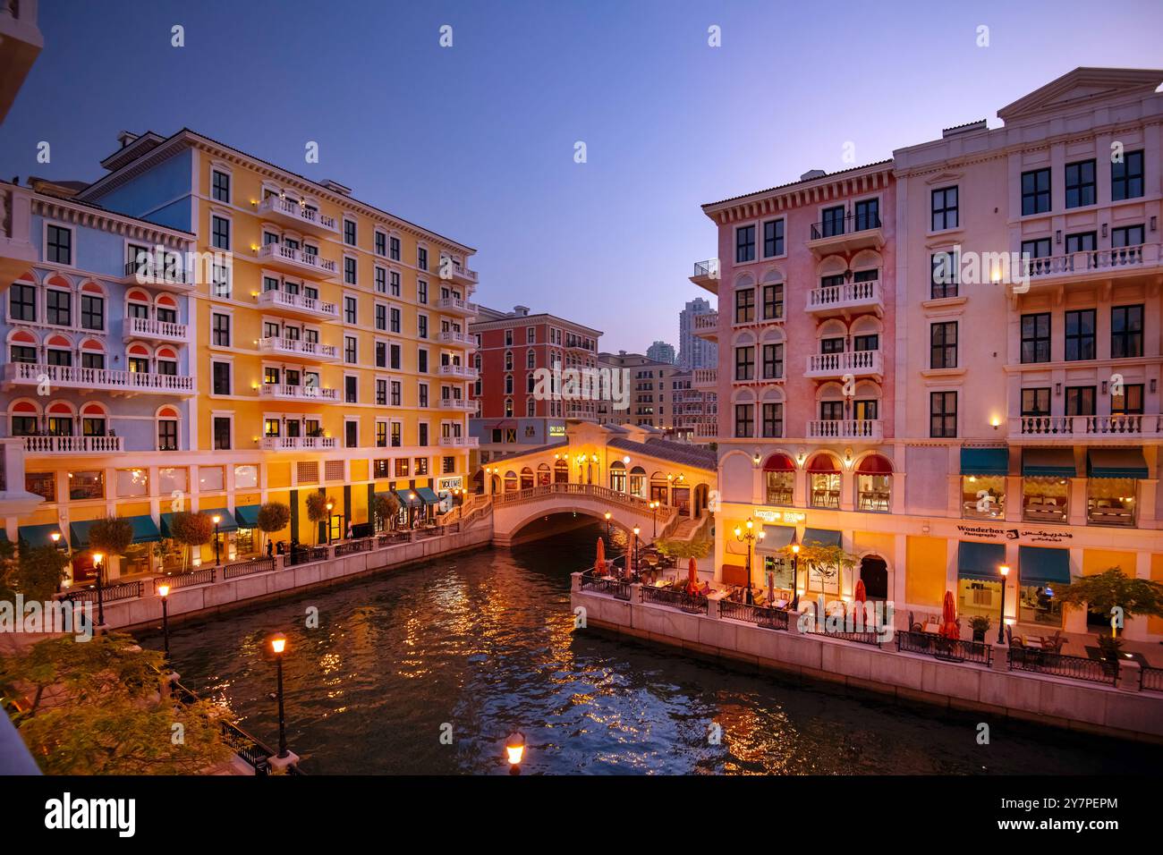 The Qanat Quartier on the Pearl in Doha, Qatar Stock Photo - Alamy
