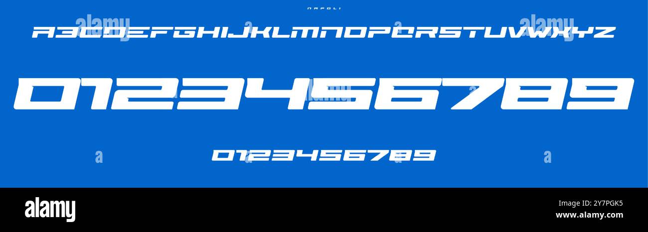 Geometric wide bold font, sharp angular numbers and letters, dynamic ...