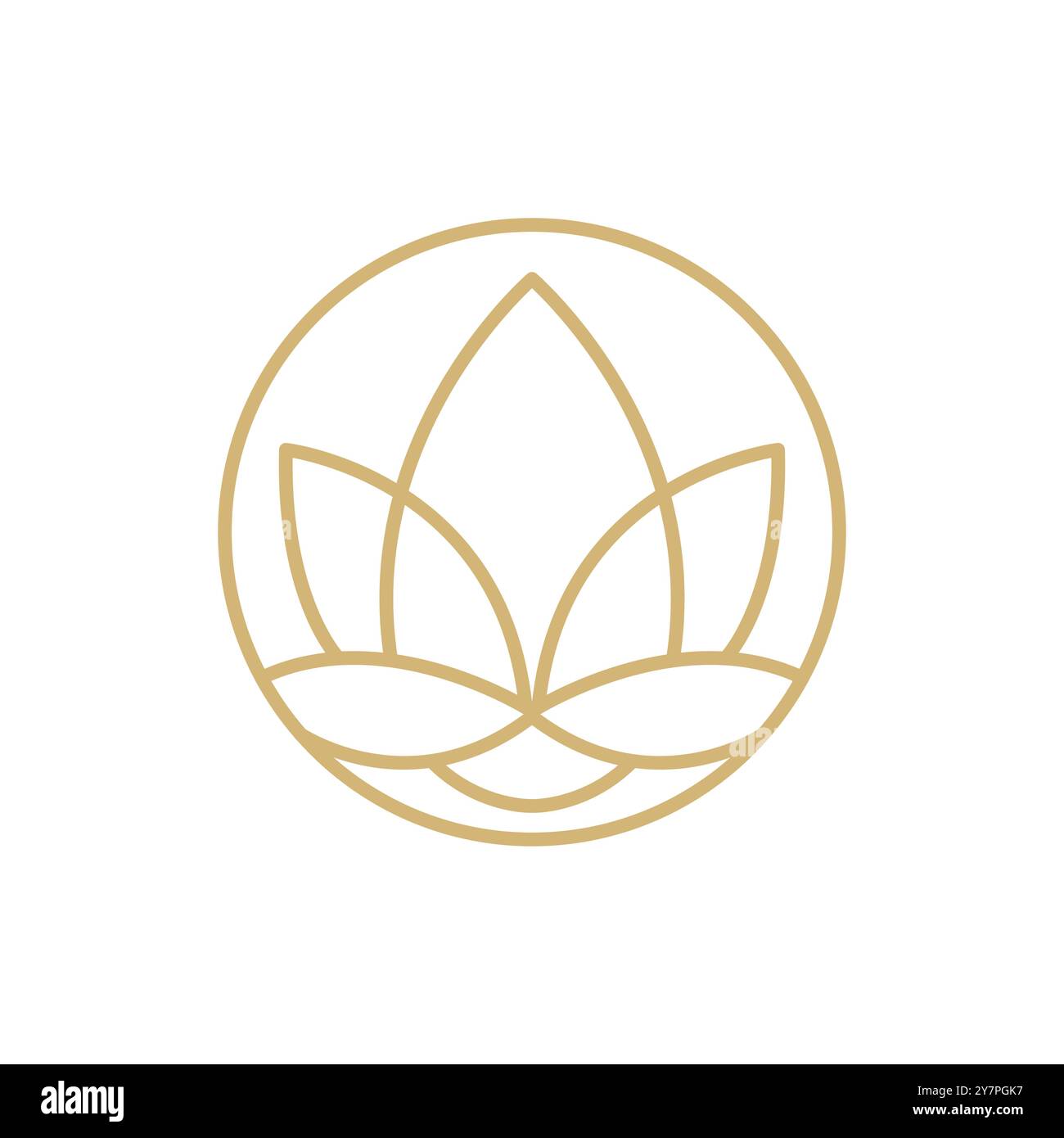 Vector simple flower lotus logo beige line design. template elegant ...