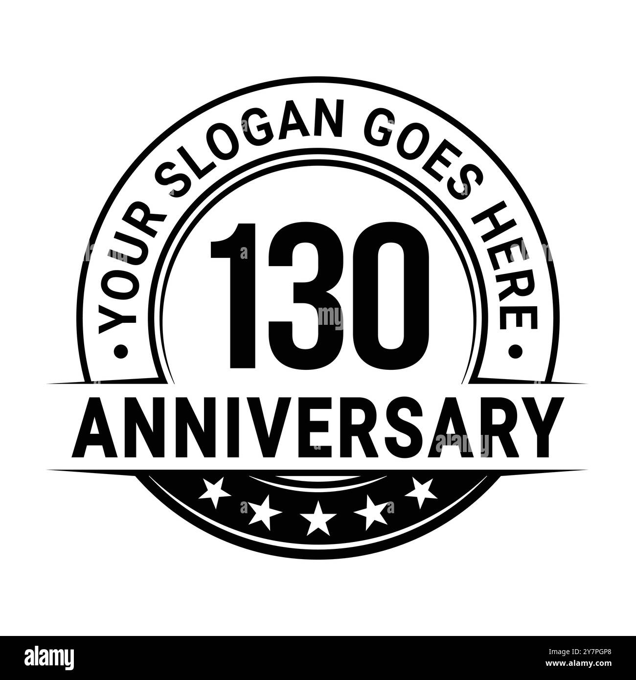 130 years anniversary logo design template. 130th anniversary celebrating logotype. Vector and ...