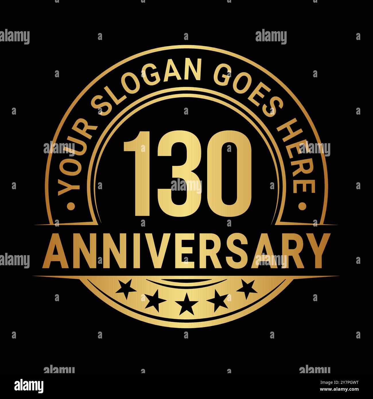 130 years anniversary logo design template. 130th anniversary celebrating logotype. Vector and ...