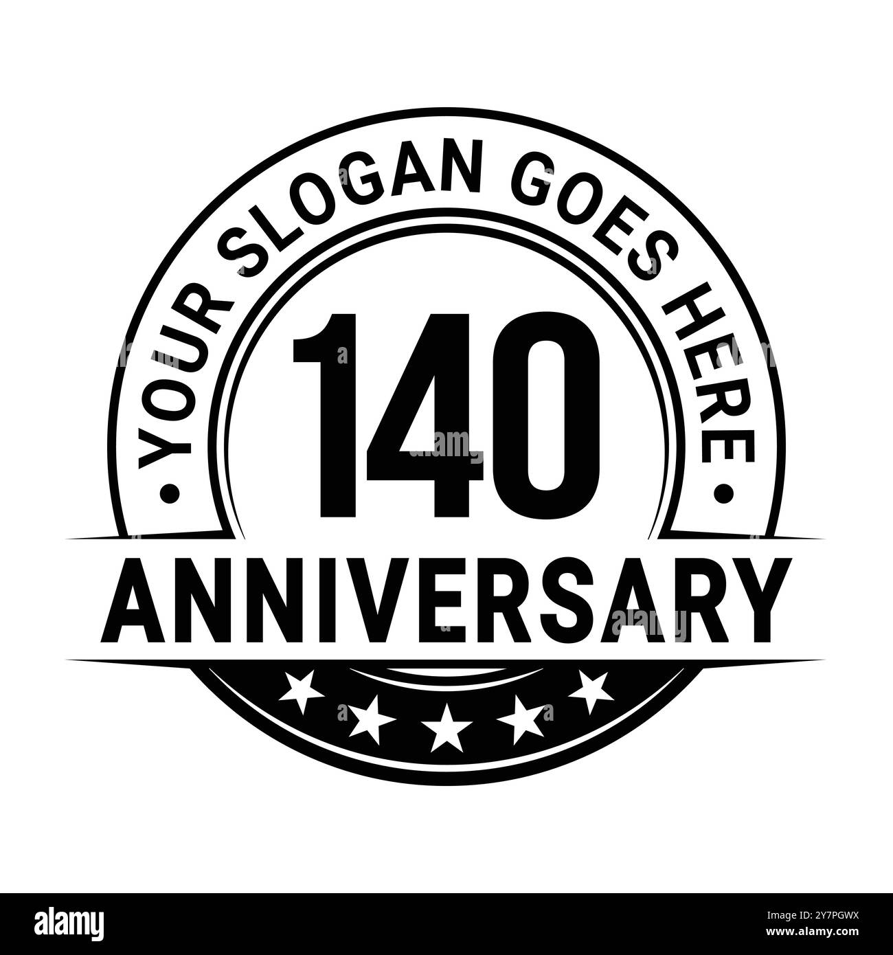 140 years anniversary logo design template. 140th anniversary ...