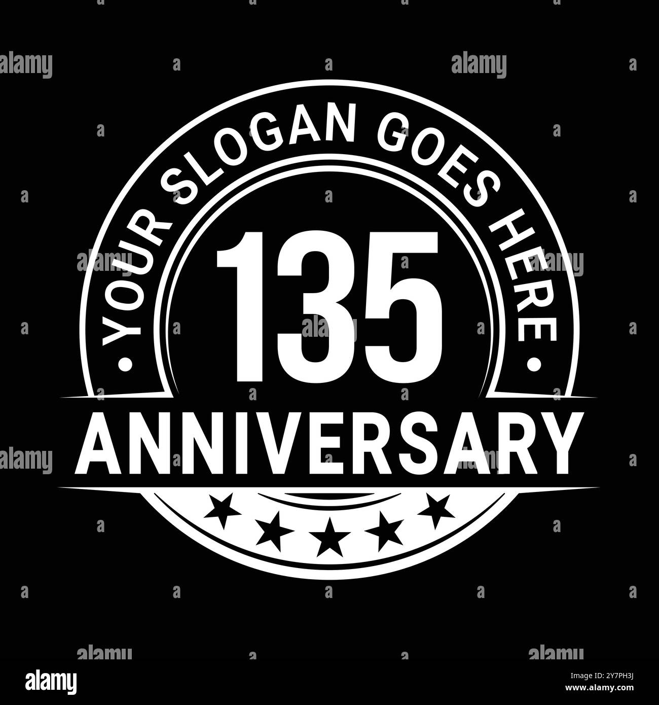 135 years anniversary logo design template. 135th anniversary ...