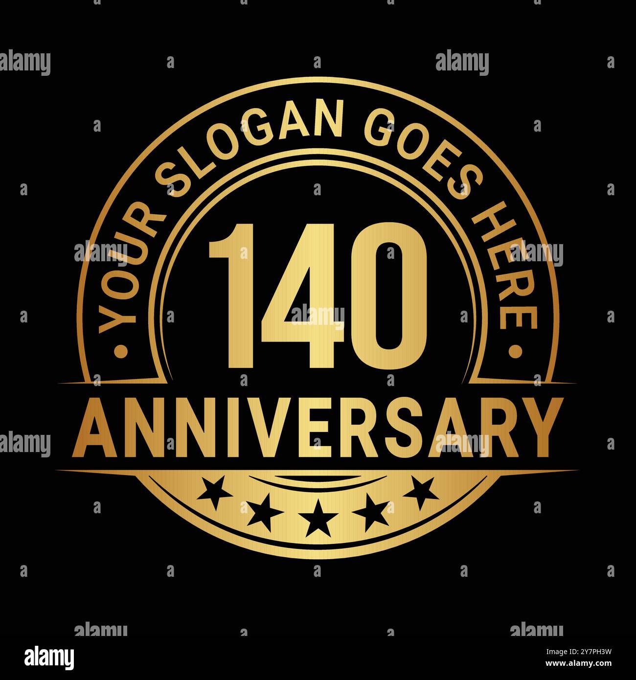 140 years anniversary logo design template. 140th anniversary ...