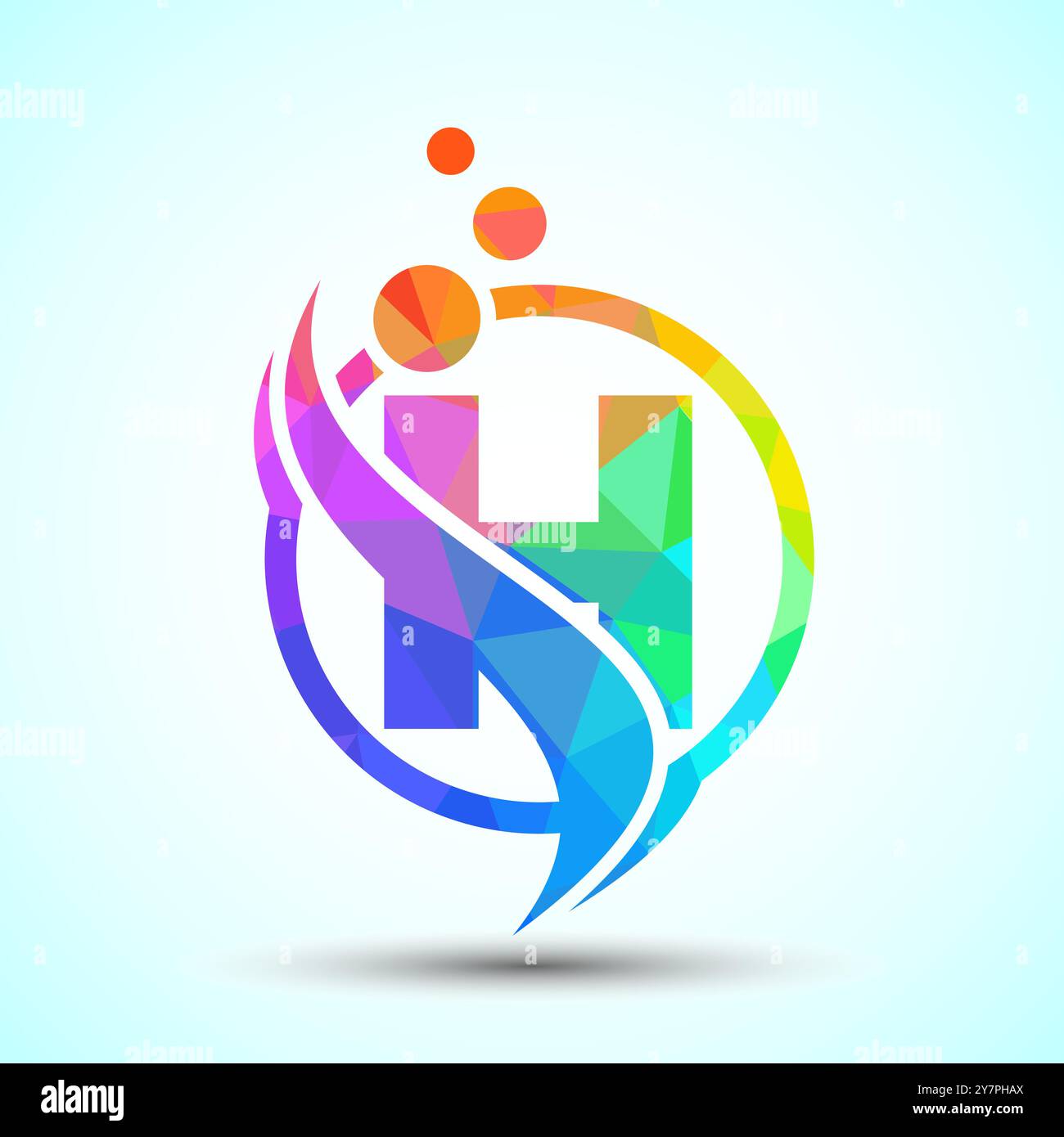 Polygonal letter with the swoosh, biotech logo design concept. Logotype ...
