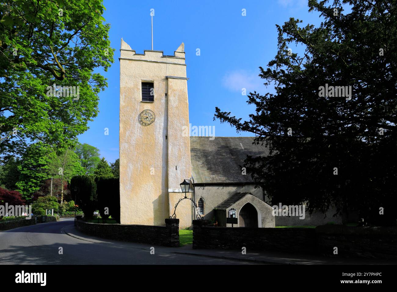 St Oswalds church, Grasmere village, Lake District National Park ...