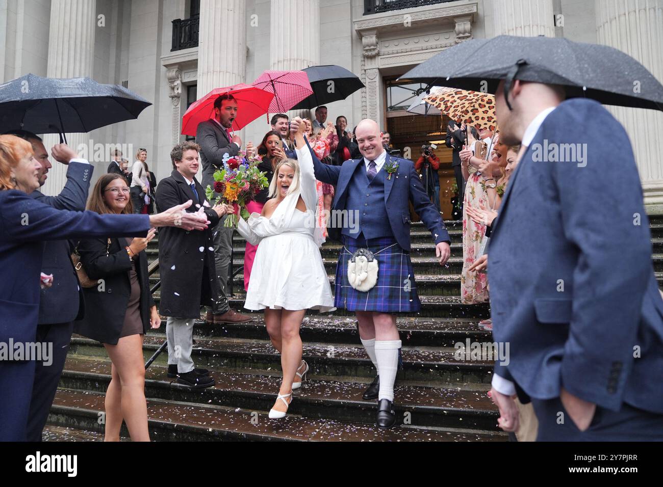 Newly married couple Thomas and Paige Mackintosh from Aberdeen, walk ...