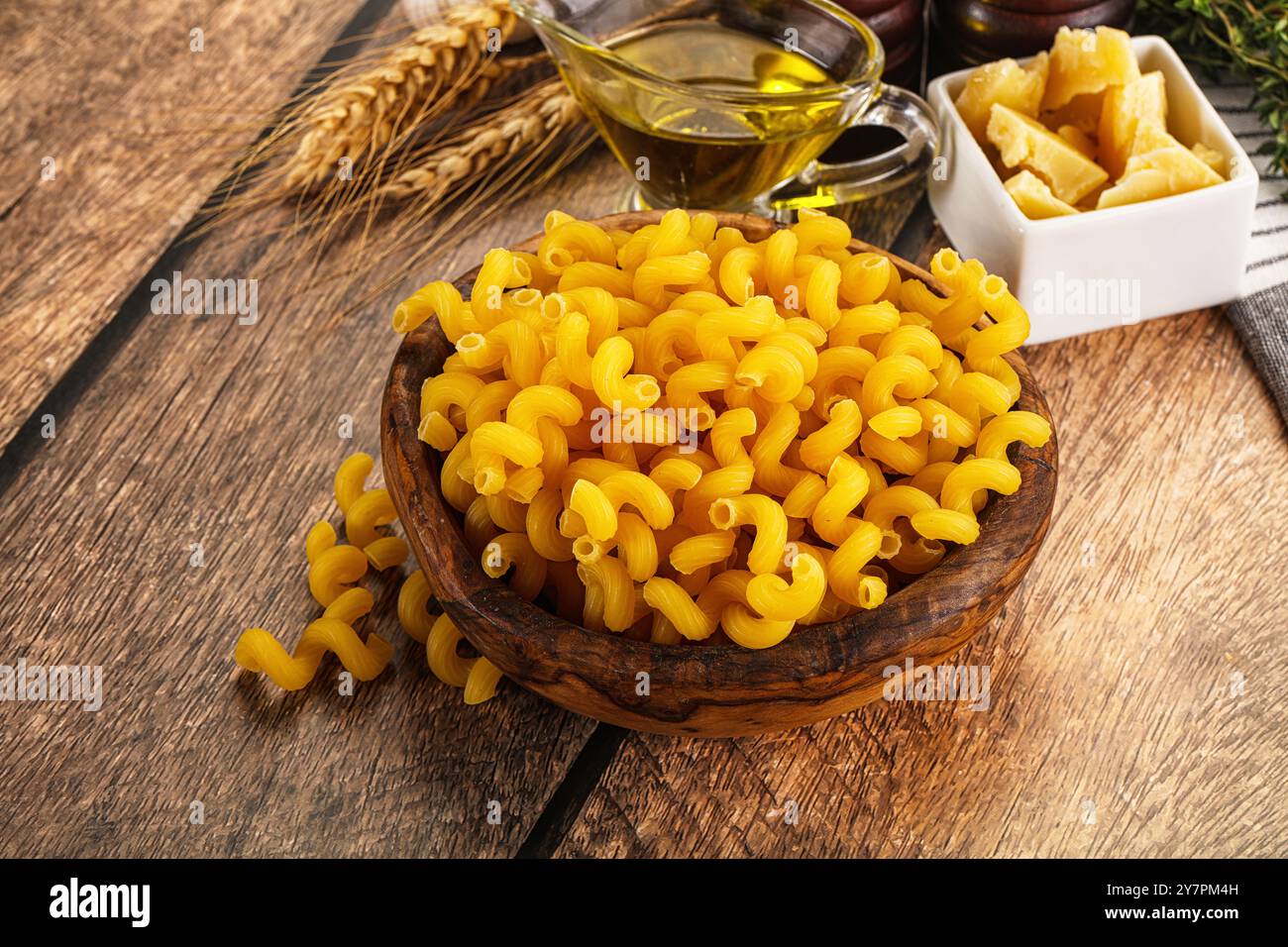 Italian cuisine - dry cellentani pasta for cooking Stock Photo - Alamy