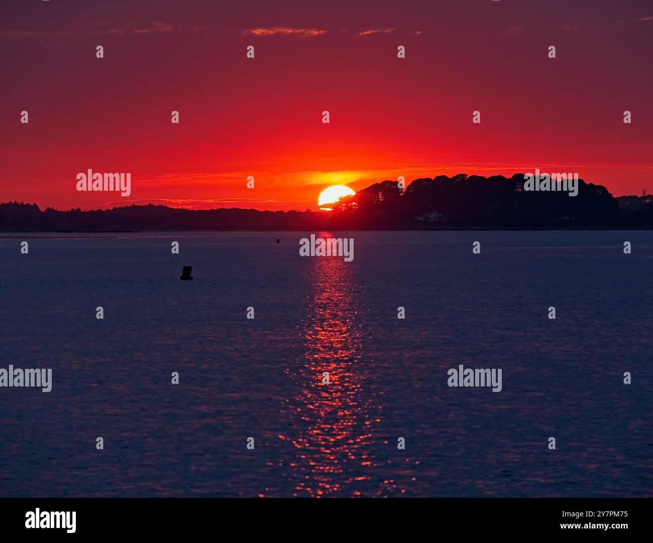 Spectacular sunset in Poole Harbour Stock Photo - Alamy