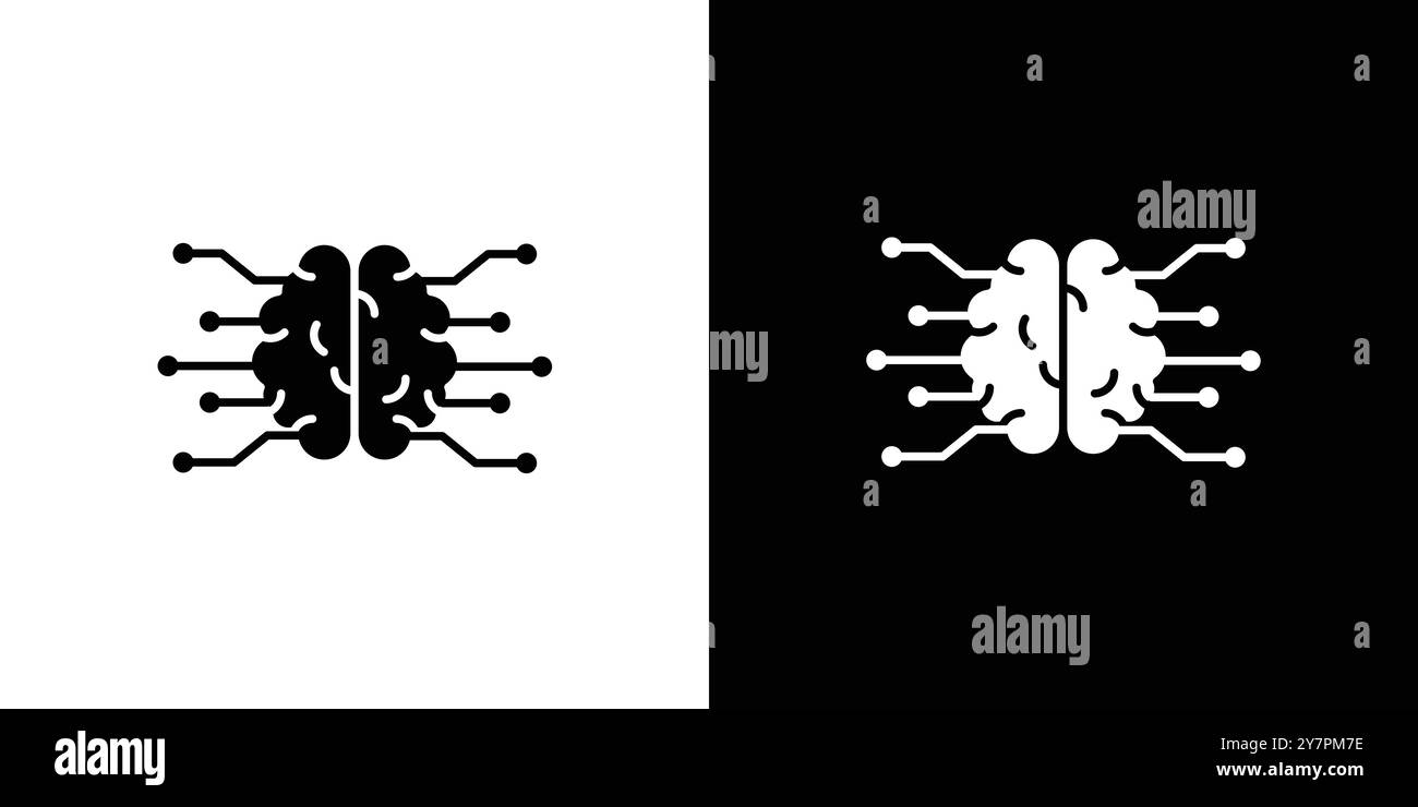 Artificial intelligence icon Flat thin line vector illustration art outline set Stock Vector ...