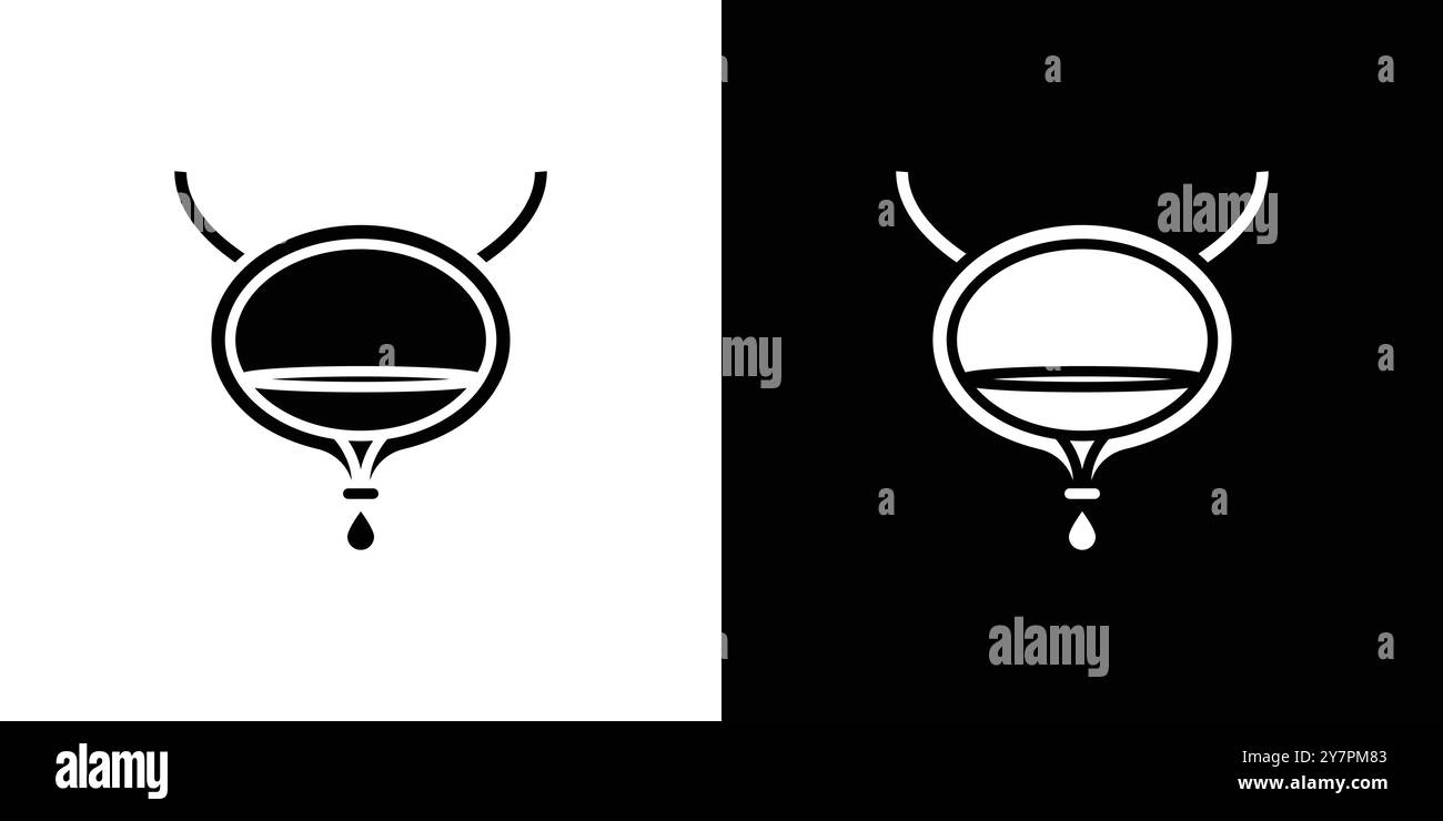 Bladder flush icon Flat thin line vector illustration art outline set ...