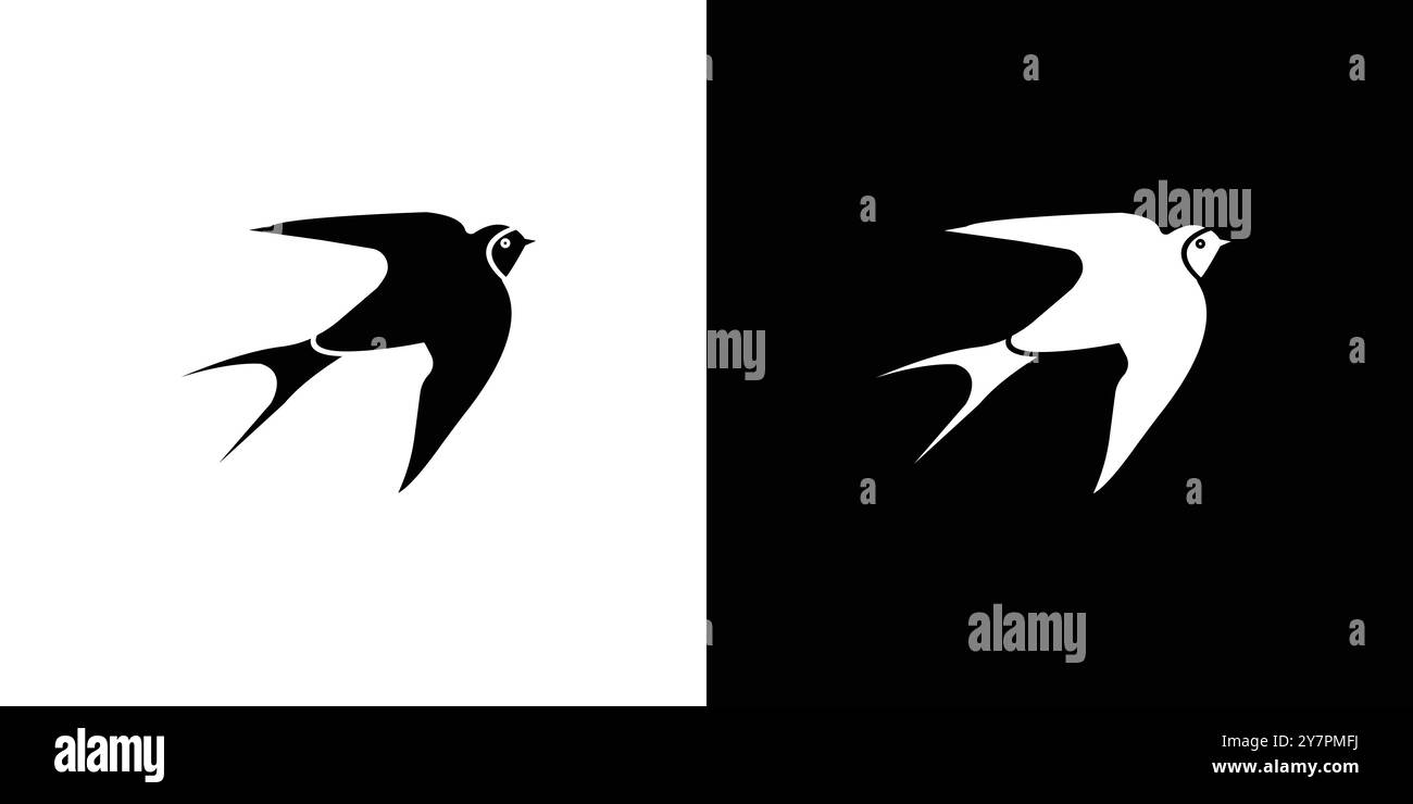 Barn swallow icon Flat thin line vector illustration art outline set Stock Vector Image & Art ...