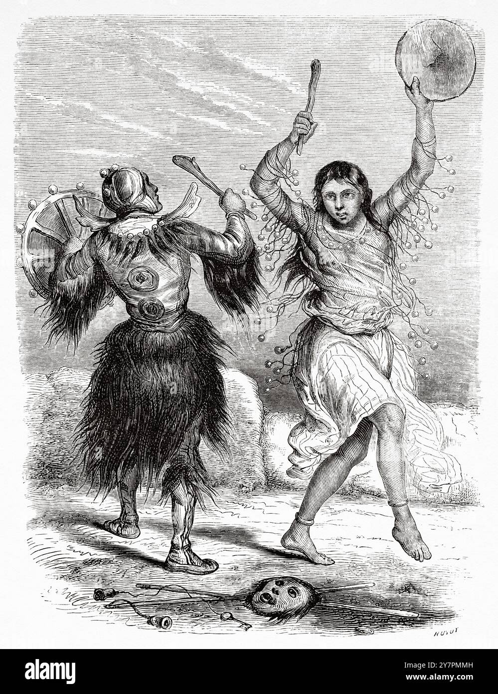 Yakut shaman, Russia. Drawing by Jean Victor Adam (1801-1866) Trip to ...