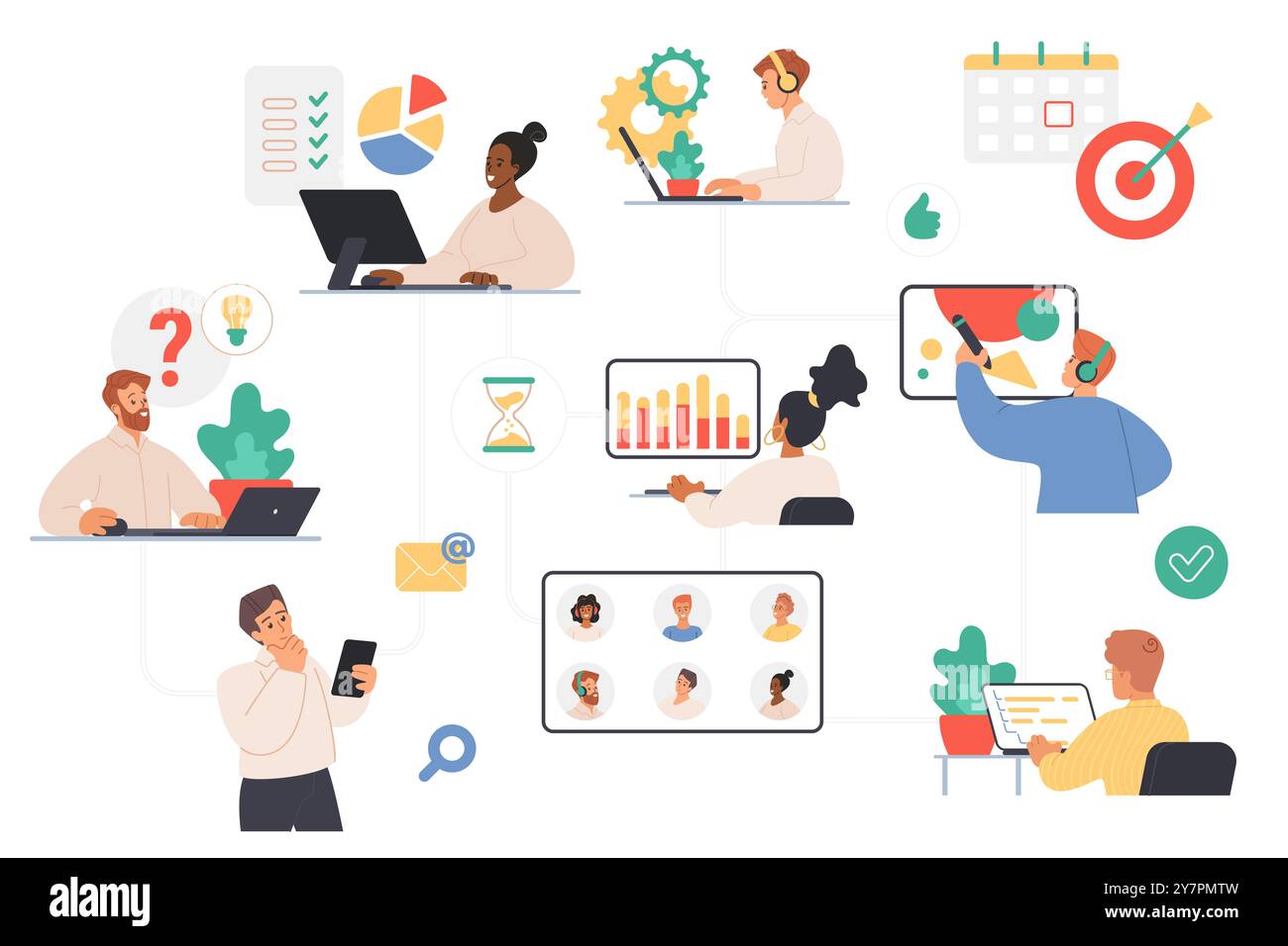 Project and team management, office workflow organization system in ...