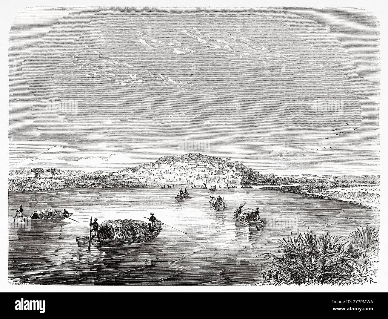 Village view river on Cut Out Stock Images & Pictures - Alamy