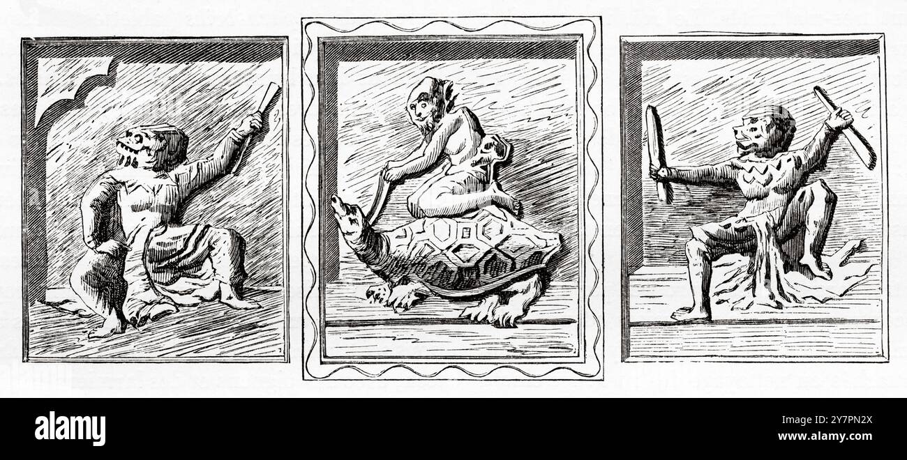 Comic sculptures in the Royal Monastery in Amarapura, Burma, Myanmar ...