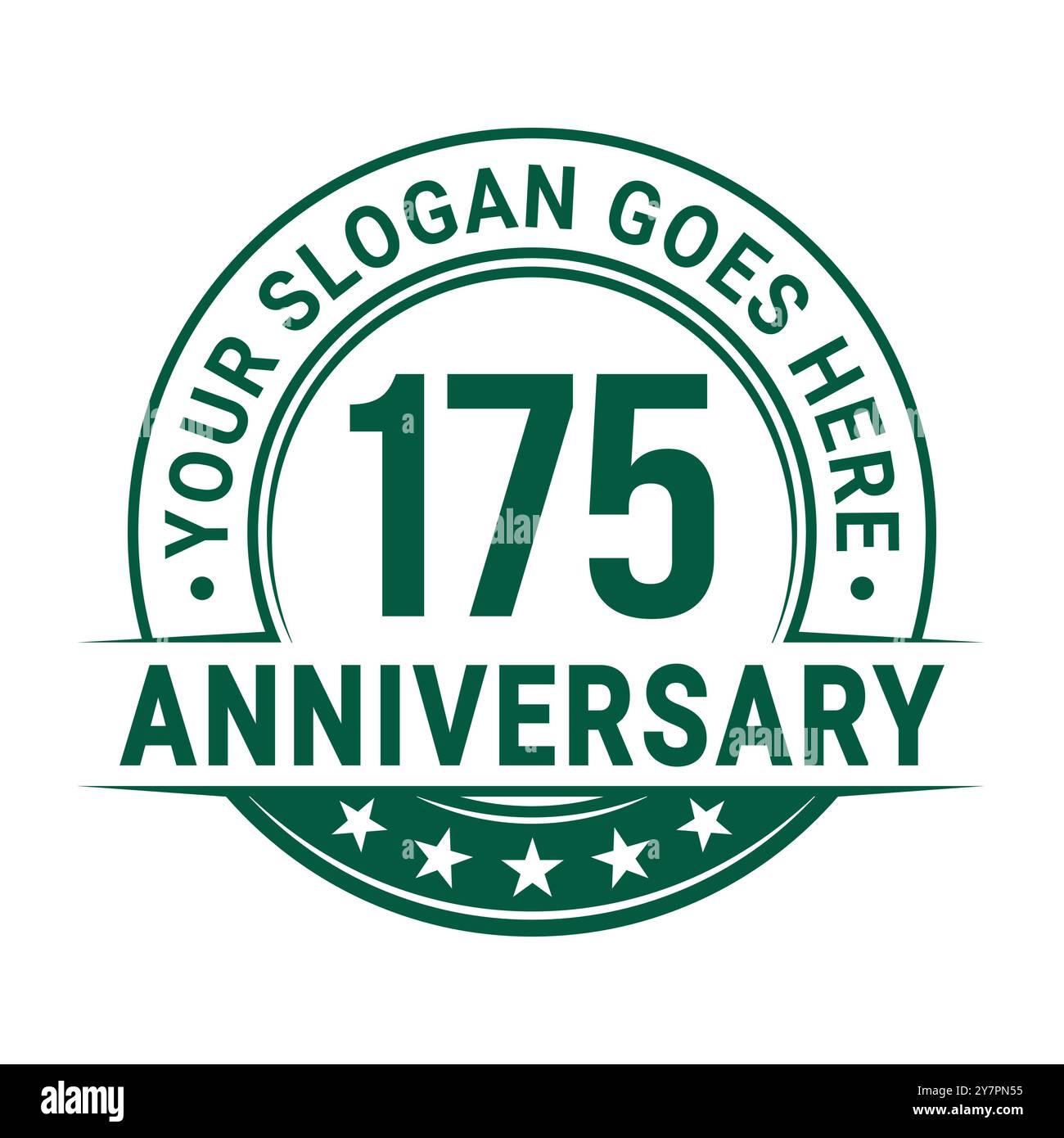 175 years anniversary logo design template. 175th anniversary celebrating logotype. Vector and ...