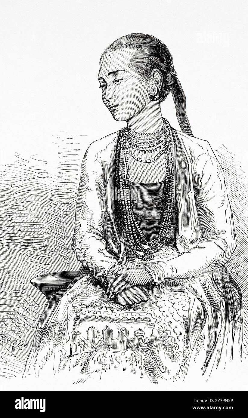 Young Burmese woman dressed in traditional traditional clothing, Burma ...