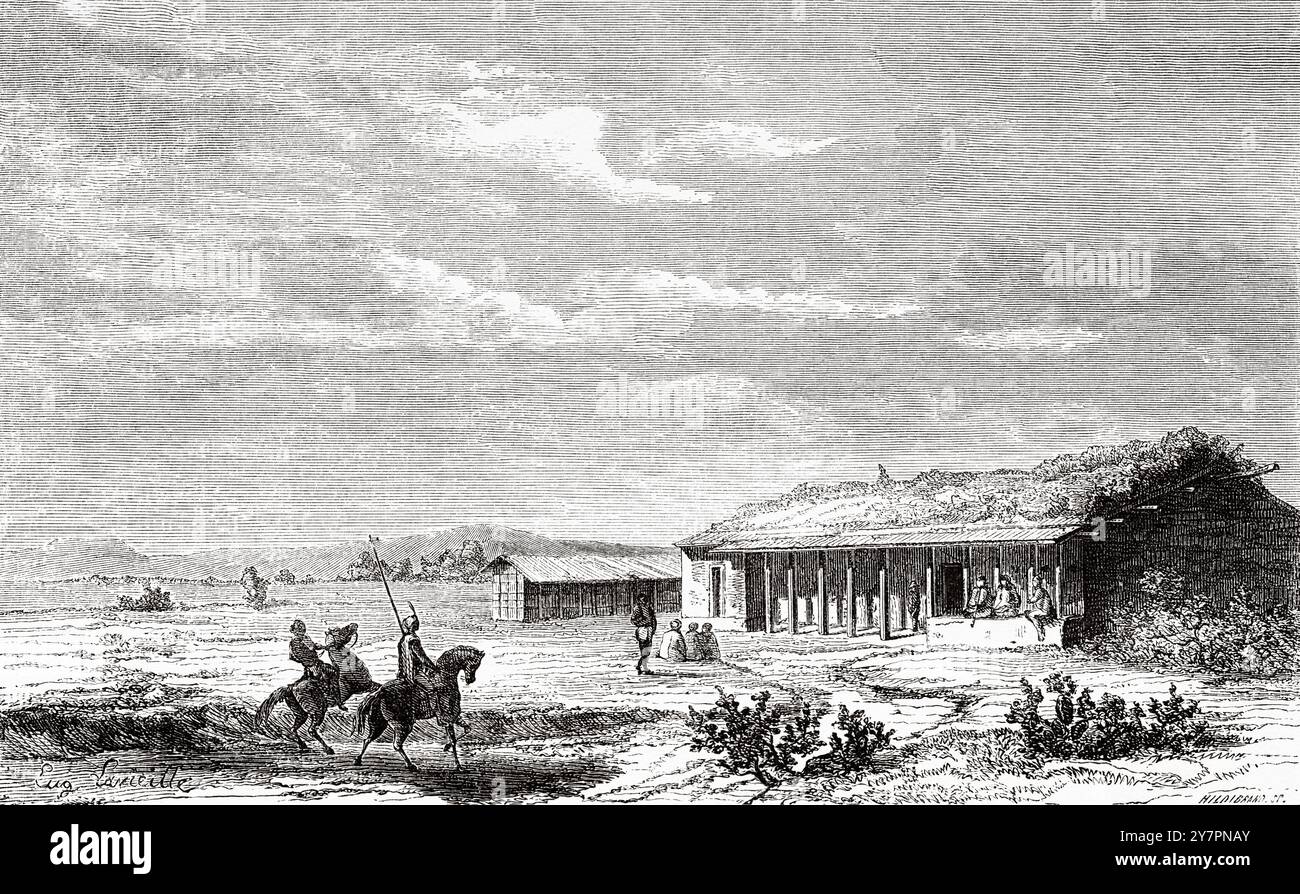 House in Tabora, capital city of Tanzania. Africa. Drawing by Eugene ...