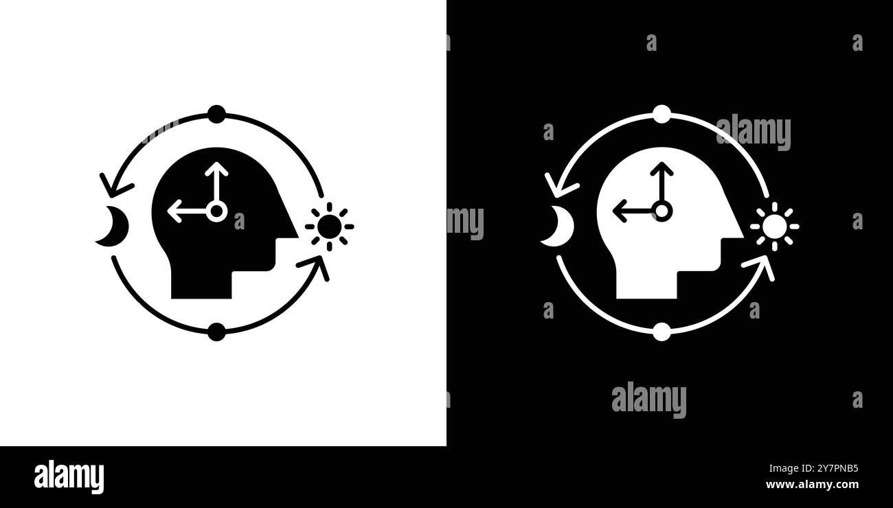 Circadian rhythms icon Flat thin line vector illustration art outline ...