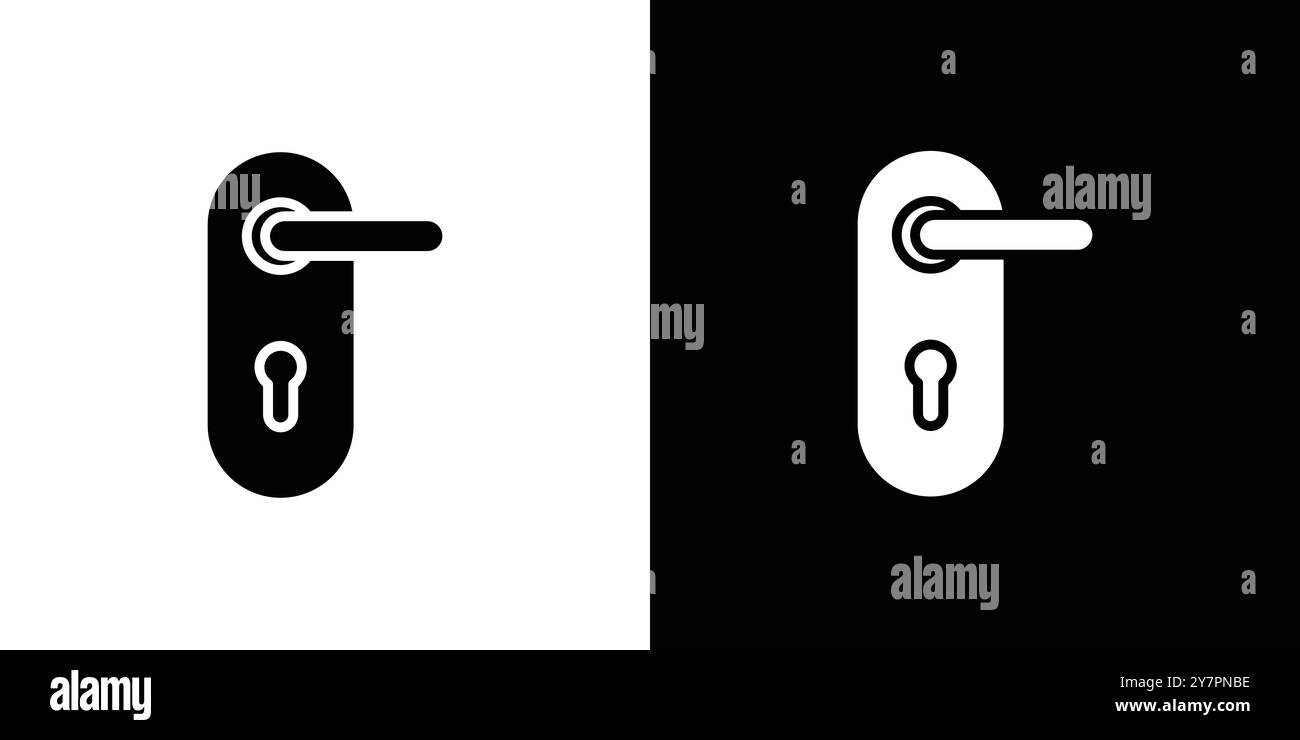 Door knob icon Flat thin line vector illustration art outline set Stock ...