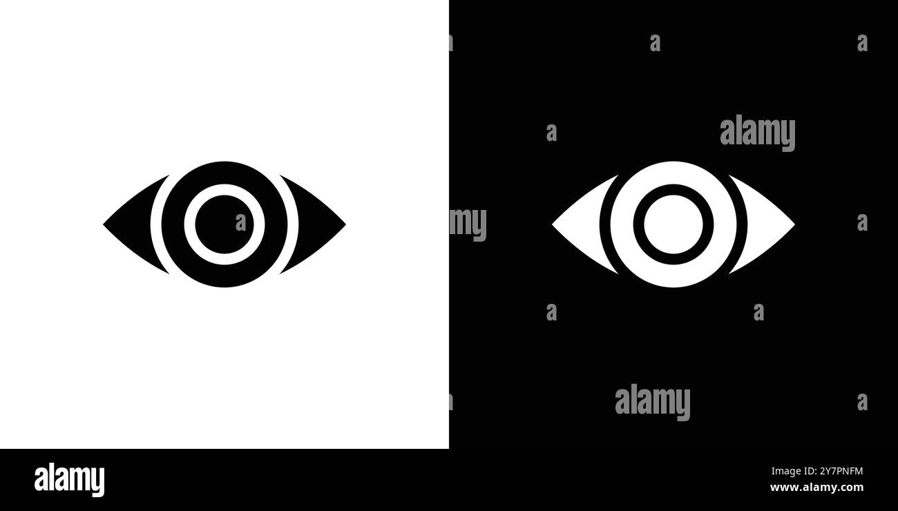 Eye icon Flat thin line vector illustration art outline set Stock ...